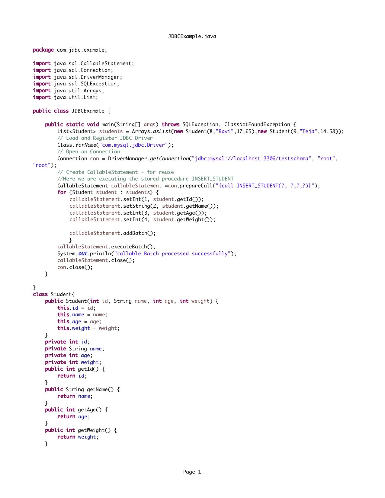 CallableStatement in JDBC - Javagyansite